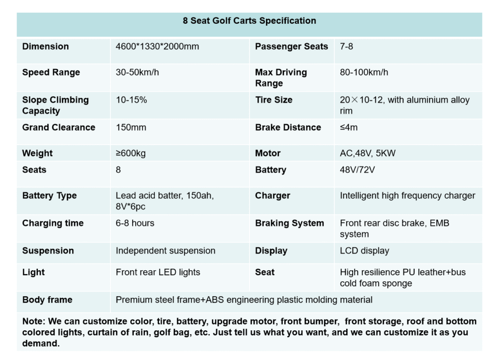 Large Electric 8 Seat Golf Carts for Sale Golf Club Cart.