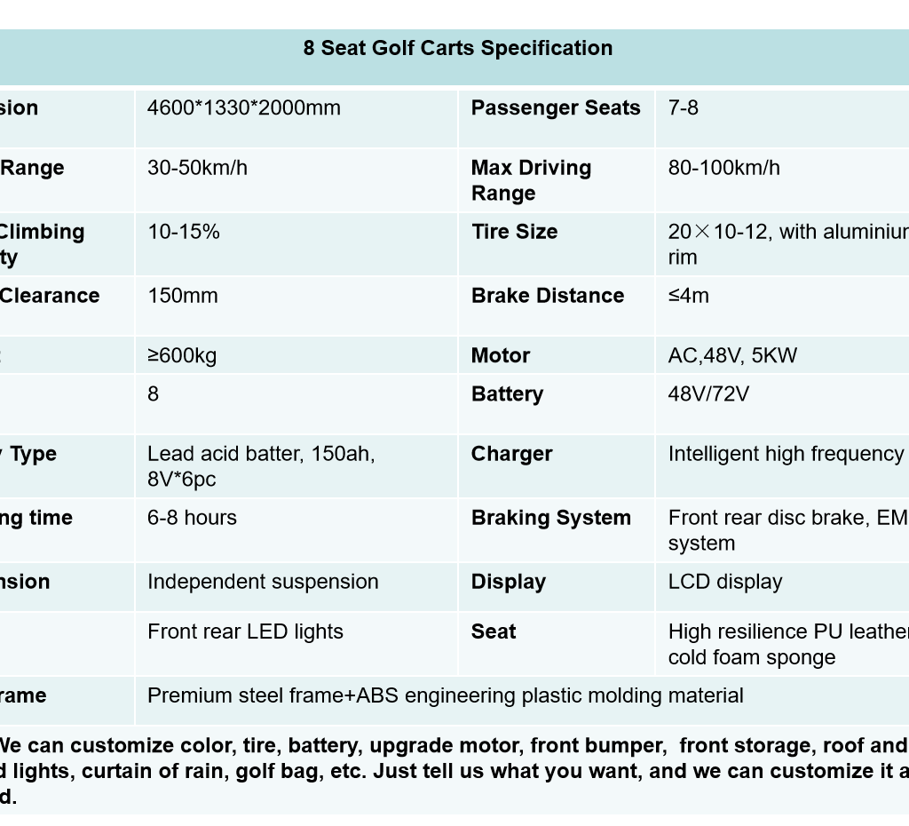 Large Electric 8 Seat Golf Carts for Sale Golf Club Cart.