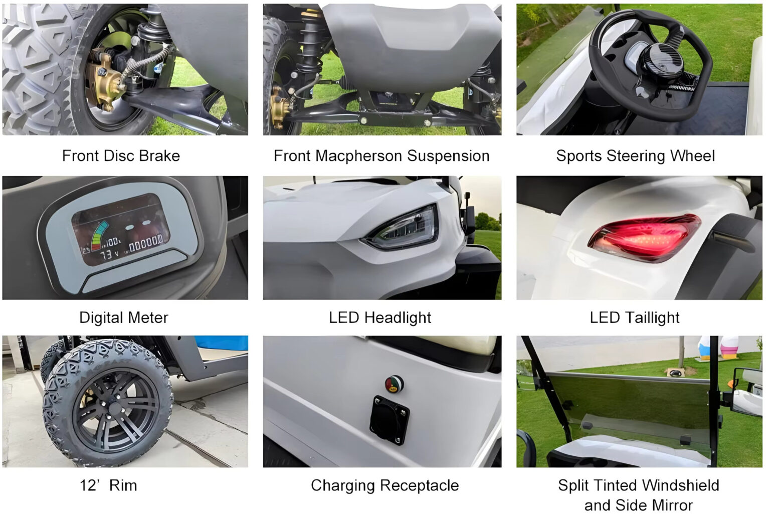 Electric 2-Seater Motorised Golf Buggy for Sightseeing Vacations 5KW ...